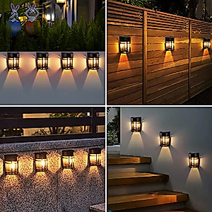 Outdoor Solar Fence Lights, Solar Garden Decorative Lights, Waterproof Solar Lights for Wall, Patio, Stairs, Backyard, Steps, Fence Decor,8 Pack