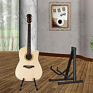 BEESCLOVER A-Type Wood Guitar Electric Guitar Base Banjo Violin Stand Musical Instrument Bracket Black Acoustic Guitar Universal