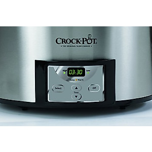 Crock-Pot 6-Quart Countdown Programmable Oval Slow Cooker with Dipper, Stainless Steel, SCCPVC605-S
