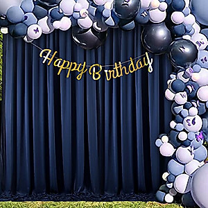 10x10 Navy Blue Backdrop Curtain for Parties Wrinkle Free Photo Curtains Backdrop Drapes Fabric Decoration for Wedding Birthday Party Baby Shower 5ft x 10ft,2 Panels
