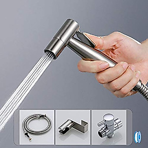 ifgswopq Handheld Toilet Bidet Sprayer Kit Stainless Steel Hand Bidet Faucet for Bathroom Hand Sprayer Shower Self Cleaning