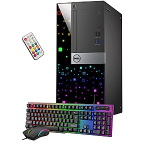 Dell Custom Built Tower Computer Desktop Intel Core i7-6700 Processor 3.40 GHz 16GB RAM 512GB SSD AMD Radeon RX 550 4GB Windows 10 Pro Wi-Fi Gaming PC Keyboard & Mouse HDMI (Renewed)