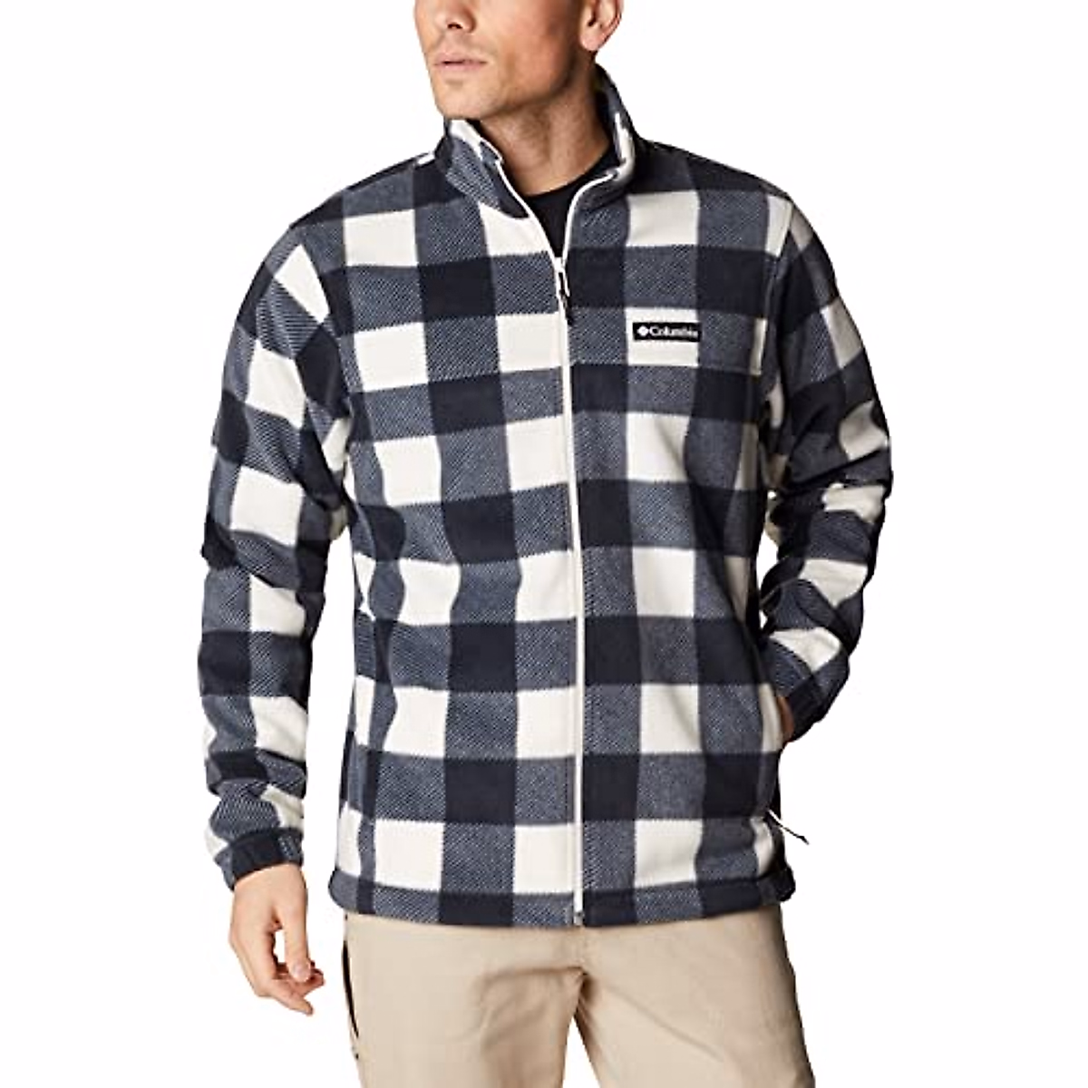 Columbia Men's Steens Mountain Printed Jacket, Chalk Check Print, 4X Big