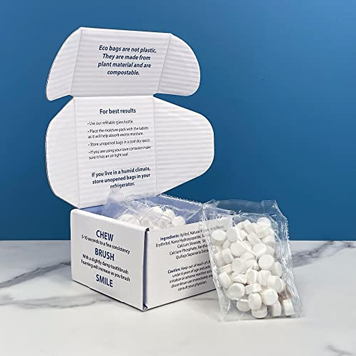 Weldental Chewtab Advanced Whitening Toothpaste Tablets with Nano-Hydroxyapatite Peppermint Refill