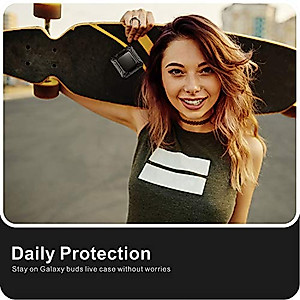 TPU Hard Case for Galaxy Buds 2 Pro Case 2022/Galaxy Buds 2 Case 2021/ Buds Pro Cover 2021/ Buds Live Case 2020, Wireless Charging Carbon Fiber Protective Earbuds Accessories with Keychain,Black