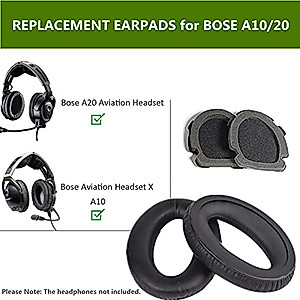A10 Headset Ear Cushions Replacement Ear Pads Compatible with Bose Aviation Headset X A10 A20 Headphone