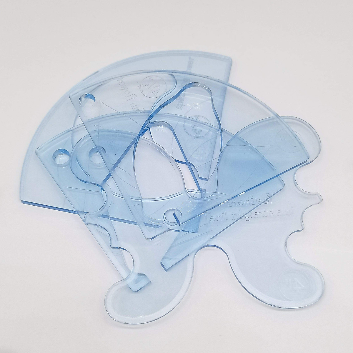 HONEYSEW Quilting Template Sewing Machine Ruler DIY Sewing Tools Notions Free Motion Quilting Grip Template Rulers Includes 4 Design (4 Designs A)