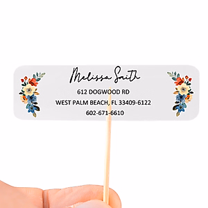 GICOHI Custom Return Address Labels, Personalized Mailing Label Stickers with Floral Designs-Set of 150 (Florals)