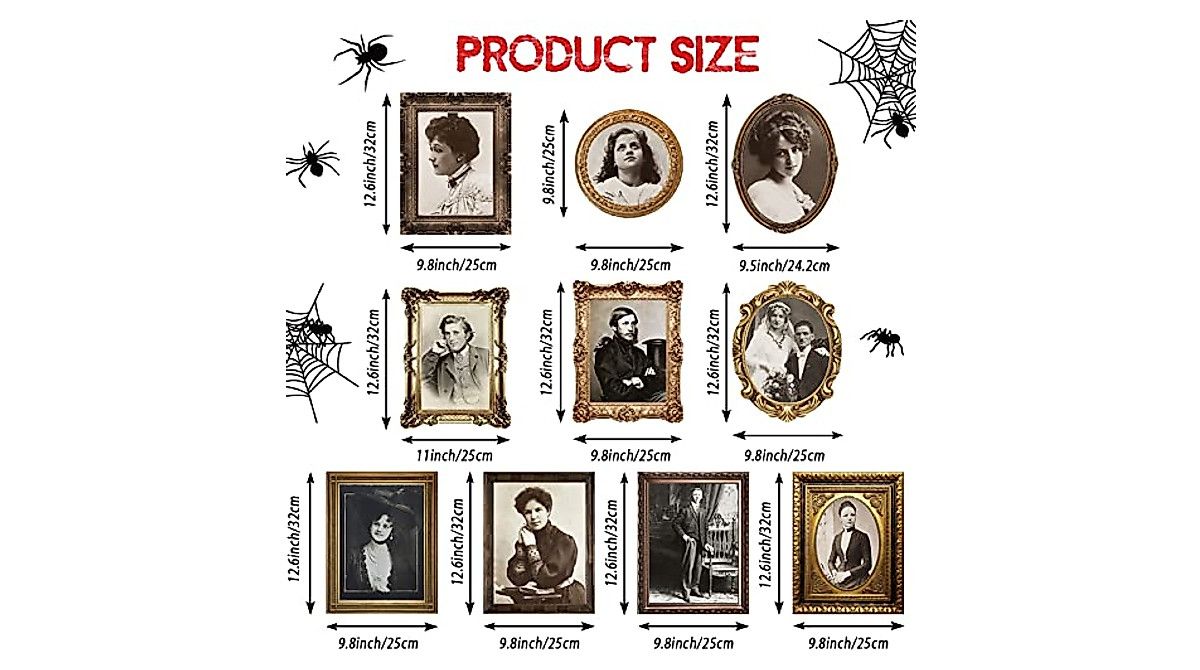 Halloween 3D Moving Portraits - Spooky Gothic Wall Decor Set
