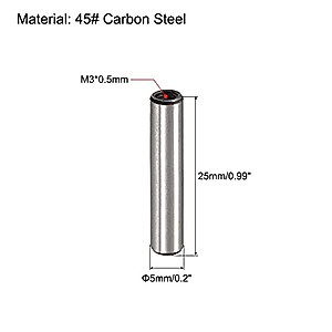 uxcell M3 Internal Thread Dowel Pin 5pcs 5x25mm Chamfering Flat Carbon Steel Cylindrical Pin Bed Bookshelf Metal Devices Industrial Pins