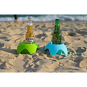 Beach Vacation Essentials Accessories - Beach Drink Cup Holder Sand Coasters, Beach Trip Must Haves Sand Cup Holders for Women Adults Family Friends(Multicolor, 7 Pack)