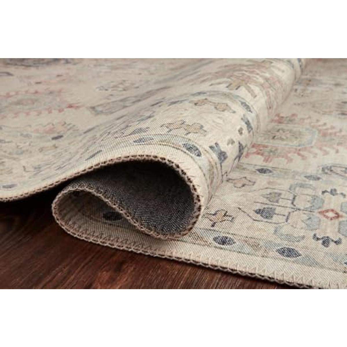 Loloi II Hathaway Collection HTH-06 Blush/Multi 9'-0" x 12'-0", .25" Thick, Area Rug, Soft, Durable, Printed, Modern, Low Pile, Non-Shedding, Easy Clean, Living Room Rug