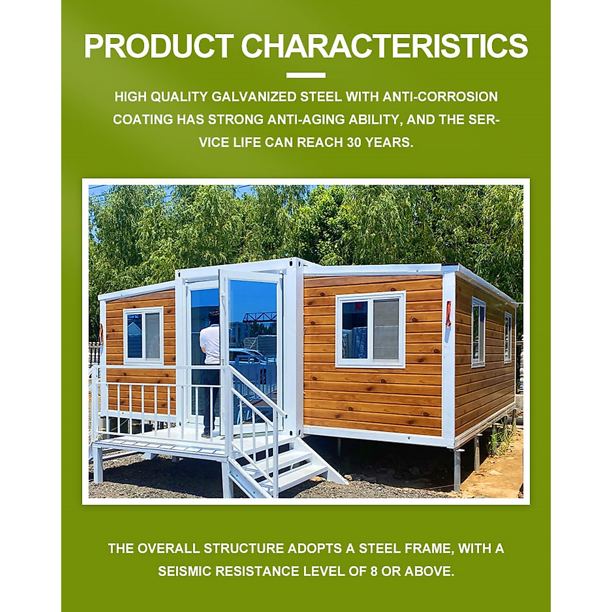 20ft portable prefabricated tiny house, customizable expandable mobile folding house, modular prefabricated container house suitable for hotel, stall, office, guard house, shop, villa, warehouse, etc.