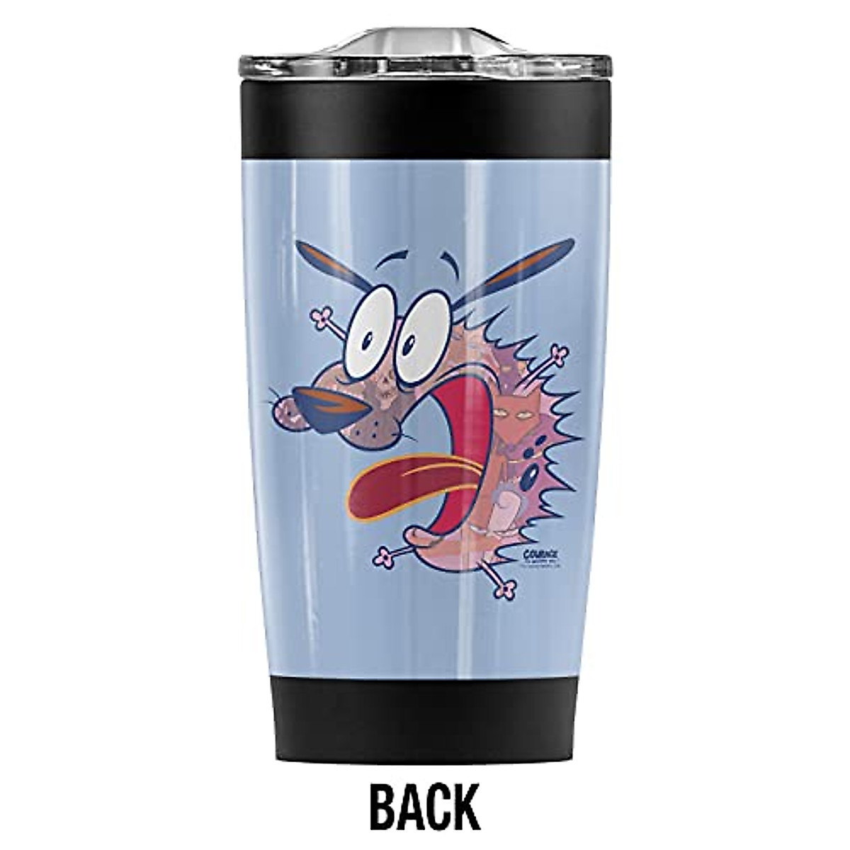 Courage the Cowardly Dog Evil Inside Stainless Steel Tumbler 20 oz Coffee Travel Mug/Cup, Vacuum Insulated & Double Wall with Leakproof Sliding Lid | Great for Hot Drinks and Cold Beverages