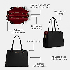 COACH Tatum Carryall 40, Black True Red