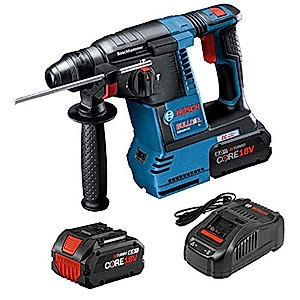 Bosch GBH18V-26K24A 18V Brushless SDS-plus® Bulldog™ 1 In. Rotary Hammer Kit with (2) CORE18V 8.0 Ah Performance Batteries