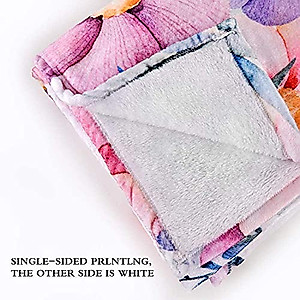 Happy Dolphins Printing Super Soft Throw Blanket for Bed Sofa Lightweight Blanket Size 58 x 80 Inch