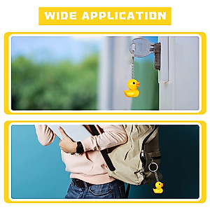 200 Pieces Cute 3D Duck Keychain Rubber Duck Birthday Party Favors Mini Cartoon Duck Key Chain Thank You Tags White Gift Bags with Rope Duck Pendant Accessories for Birthday Party Baby Shower