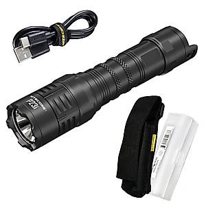 Nitecore P23i Tactical Flashlight, 3000 Lumen USB-C Rechargeable Long Throw Super Bright with Lumentac Organizer