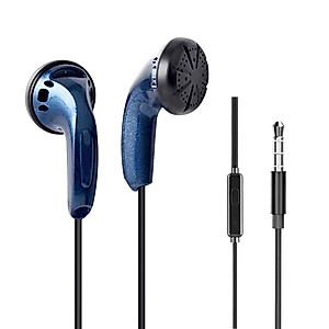 Saterkali Earbud Stable Transmission Anti-Winding Universal 3.5mm Mini Sports Gaming Earphone Phone Accessories Blue