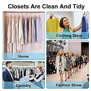 BEISHIDA 20pcs 60 Inch Plastic Garment Bag Dry Cleaner Bags Clear Plastic bag Dry Cleaning Laundry Bags for Clothes Cover Hanging Clothes Clothes Storage for Long Dresses Skirt Coat Suit Shirt Jacket