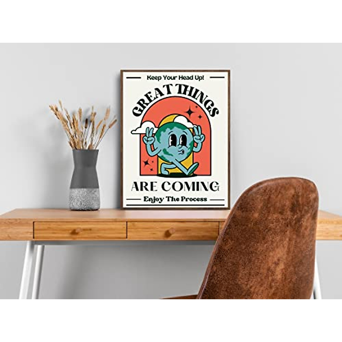 Retro Poster Wall Art Print, Positive Quote Funny Motivational Inspirational That Girl Room Decor Aesthetic For Teen Girls , College Apartment Dorm Bedroom, Cute Trendy Wall Decor, 60s 70s 80s Poster