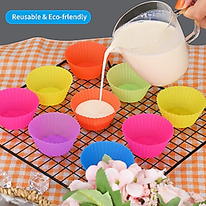 30 PACK Silicone Cupcake Baking Cups, Muffin Liners, Reusable & Non-stick Muffin Cupcake Liners Holders Set for Party Christmas Bakery Molds Supplies
