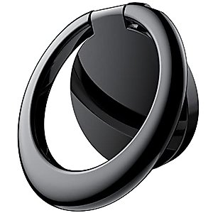 JETech Cell Phone Ring Holder, 360 Degree Rotation Metal Finger Grip Adjustable Cellphone Stand for Magnetic Car Mount, Compatible with iPhone, Galaxy, Pixel and More Smartphone (Black)