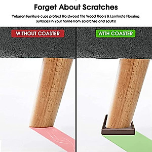 Furniture Coasters 8 Pcs 2” Furniture Caster Cups Non Slip Furniture Pads Hardwoods Floors Non Skid Furniture Grippers, Rubber Furniture Feet, Anti Slide Floor Protector for Bed Couch Stoppers Brown