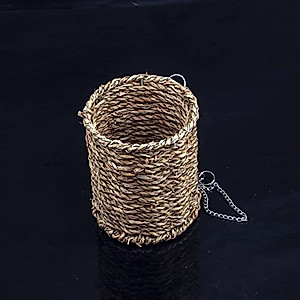 Mipcase Small Pig Play Parakeet Tunnels Tunnel Use Parrot Hammock Pet Rat Natural Tent Woven Guinea for Hedgehog Tube Snuggle Bird Straw Squirrel Chinchilla Seagrass Hamster Nest