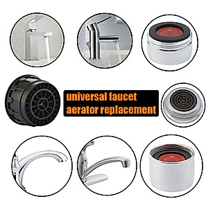 JQK Faucet Areator, 2.2 GPM Flow Retrictor Insert Faucet Aerators Replacement Parts Bathroom 5 Pack, Standard Size, FA2-P5