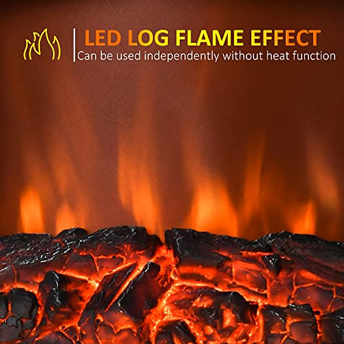 HOMCOM 22" Electric Fireplace Stove, Freestanding Fireplace Heater with Realistic LED Flame, Adjustable Temperature, Overheat Protection, 750W/1500W, White