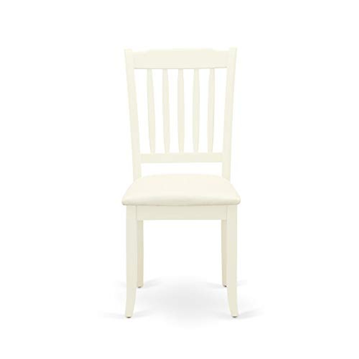 East West Furniture DLDA3-WHI-C 3Pc Dinette Set Includes a Rounded Kitchen Table with Drop Leaves and Two Vertical Slatted Linen Fabric Seat Dining Chairs, White Finish, 3