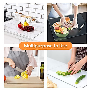 Acrylic Cutting Board with Counter Lip, 17" x 13" Clear Cutting Board Non Slip for Kitchen Countertop, Upgraded Thicker Large Cutting Board for Countertop Protector, Essentials Kitchen Gadgets