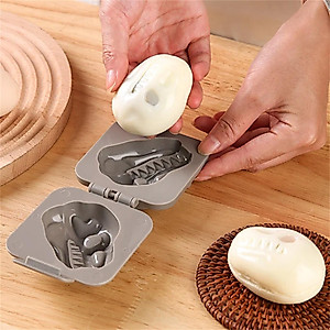 Dinosaur Skull Hard-Boiled Egg Mold,Creative Funny Dinosaur Fossil Shaped Egg Press,Boiled Egg Mold Egg Former Dinosaur Cartoon Egg Press Boiled Egg Mold (5pcs)