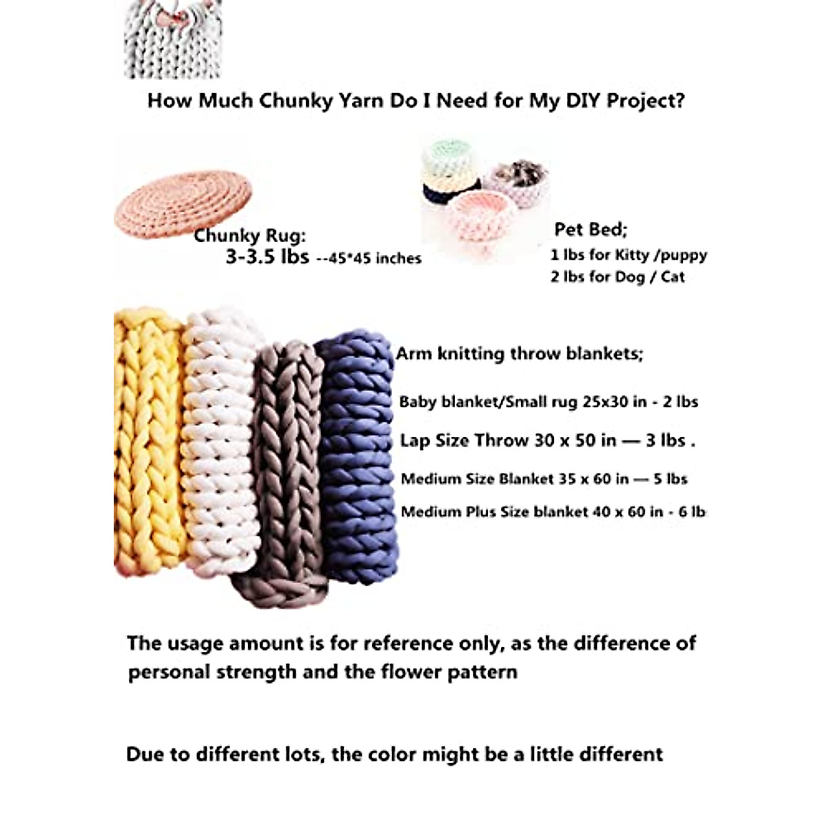 4 LBS Super Bulky Chunky Yarn, 1.2inch Thick Beige Velvet Washable Softee Hand Knitting Giant Jumbo Tubular Yarn for Arm Knitting Extreme DIY Blankets Rugs Pillow Making 85 Yards