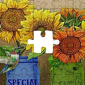 Sunflower Puzzle 500 Piece Puzzles for Adults - Retro Sunflowers and Farmhouse Yellow Flower Hummingbird Animal Inspirational Wooden Jigsaw Puzzles for Family Activities Games - God Says You are
