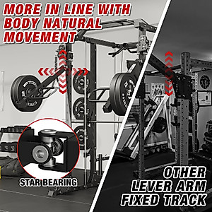 ER KANG Adjustable Jammer Arms for Power Cage, Fit 2"x2" Power Cage, 600LBS Capacity Lever Arm, Squat Rack Attachment for Body Strength Training Home Gym (50mm*50mm)