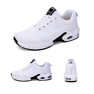 Fenlogft Women's Flying Knit Running Shoes - Lightweight Lace-up Sneakers for Daily Walking and Work, Garden Shoes (White, Size, 6.5)