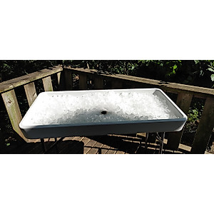 Old Cedar Outfitters Fill and Chill Ice Cooler Folding Table with Large Sink and Drain for Cleaning Fish and Game and Keeping Fish and Food Cold for Parties, Camping and Cleaning