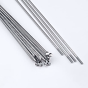 BaveL 36pcs Steel Spokes Mountain Bike Spokes MTB 281mm W/Nipples (Silver, 281)