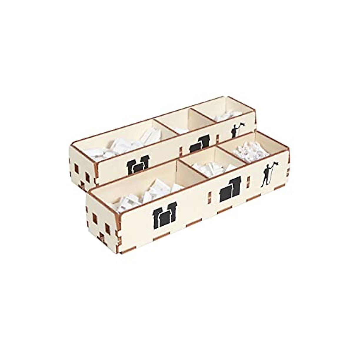 The Broken Token Game Organizer Compatible with Spirit Island - Wooden Game Organizing Box with Multiple Trays