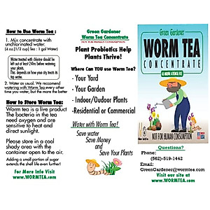 Worm Tea All-Purpose Natural Liquid Probiotic - 1 Gallon Jug of Concentrate Makes 40 Gallons Probiotic Plant Food