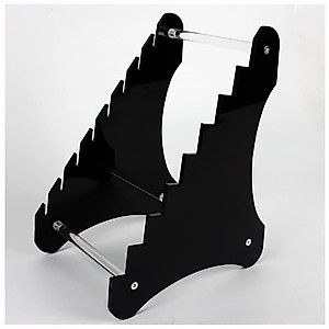 Acrylic Knife Display Stand Practice Knife Rack Practice Butterfly Knife Training Rack Dagger Rack Hunting Tactical Knife Rack (Black can hold 8)