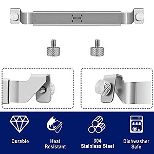 KALAMANDA Griddle Spatula Holder, Adjustable Stainless Steel Grill Tool Hold Rack for Blackstone, Camp Chef, Royal Gourmet(6.5-10.2 Inch) Silver