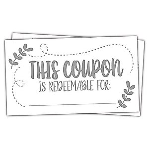 50 Coupon Cards - Coupons for Mom, Wife, Husband, Business - Vouchers