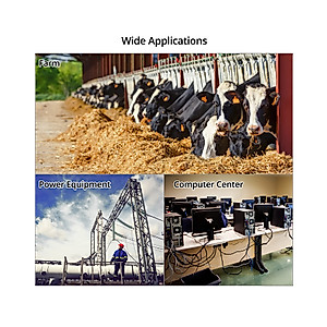 QWORK Power Failure Alarm, 2 Pack Automatic Power Cut Failure Outage Alarm 120db LED Indicator Smart Warning Siren Power by 9V Battery (NOT Included), Plug 220V