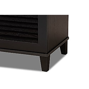 Baxton Studio Warren Shoe-Storage Cabinet, Espresso