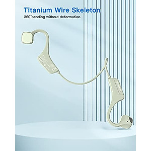 Bone Conduction Headphones, Open Ear Headphone Bluetooth Wireless with Mic, Sports Waterproof Sweatproof Headset, Conducting Induction Earbuds Earphones for Running Cycling Walking Workout Gym Work