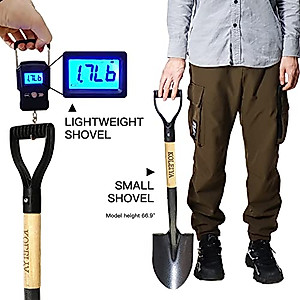 KOLEIYA Small Shovel,Short Handle Shovel,Overall Length 28 Inches,Kids Shovels for Digging,Shovels for Gardening,Metal Sand Shovel, Metal + Wooden